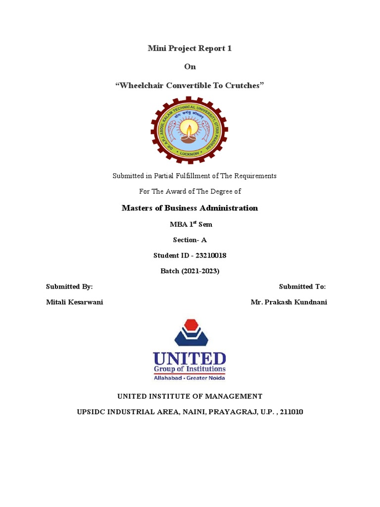 New Mini Project 1 Report | Download Free PDF | Drilling | Wheelchair