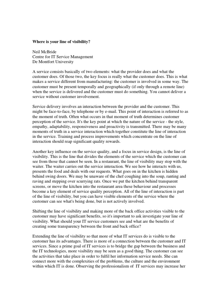 Understanding Service Visibility in IT | PDF | It Service Management ...