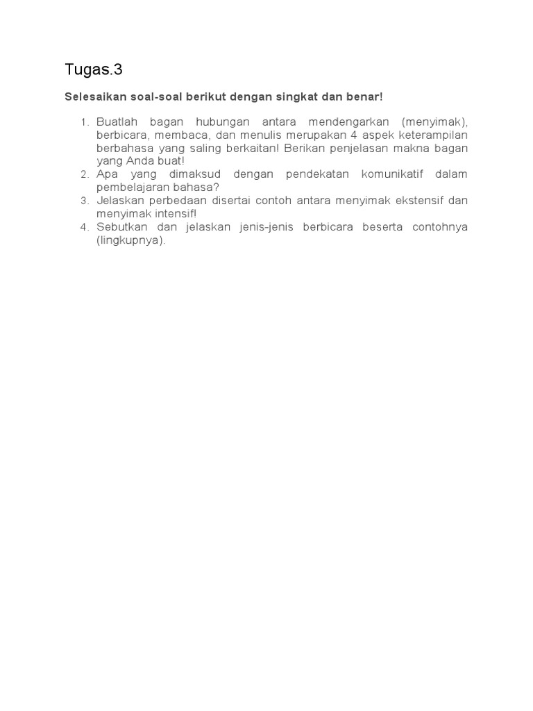 Tugas 3 Bahasa Indonesia | PDF