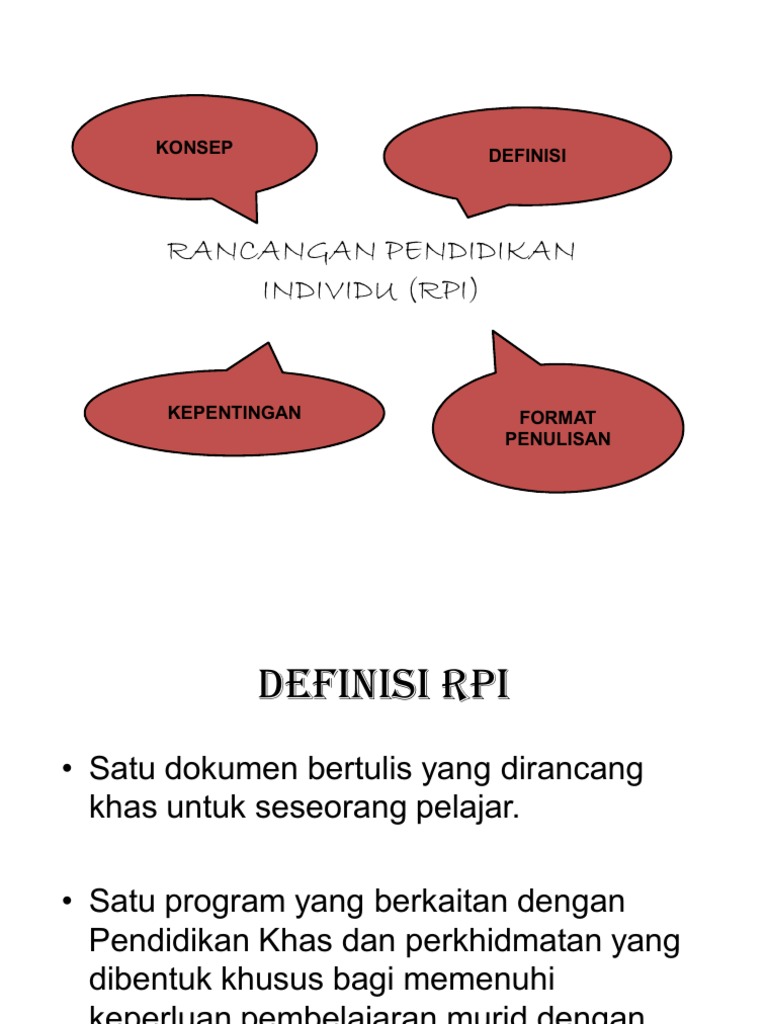 Rancangan Pendidikan Individu RPI | PDF
