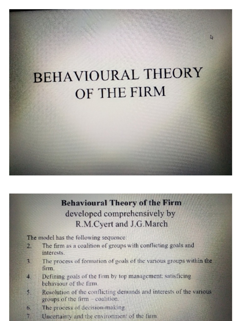 Behavioral Model by Cyert and March | PDF