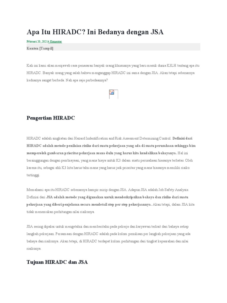 Apa Itu HIRADC | PDF