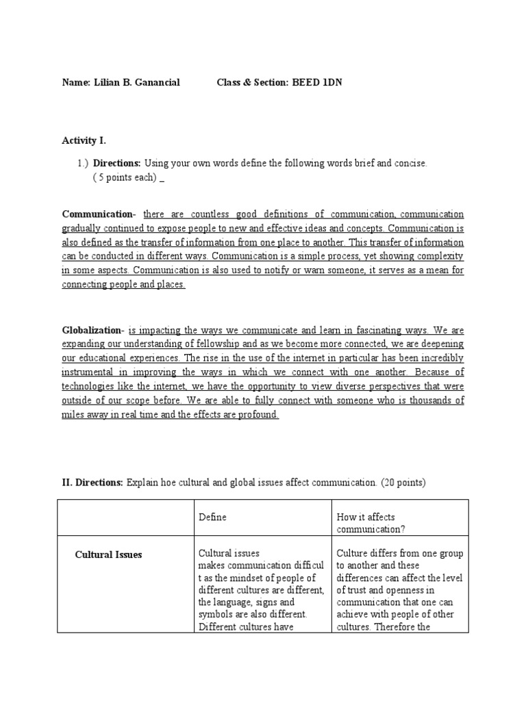 Activity 7 | PDF | Communication | Information