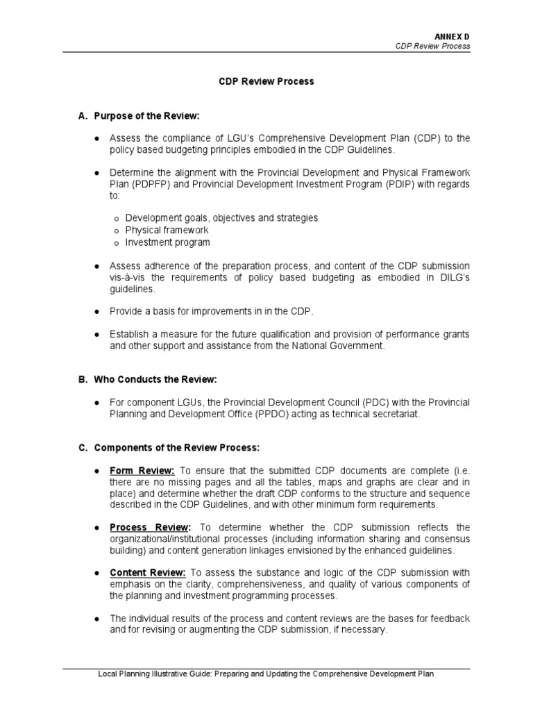 ANNEX D. CDP Review Process | PDF