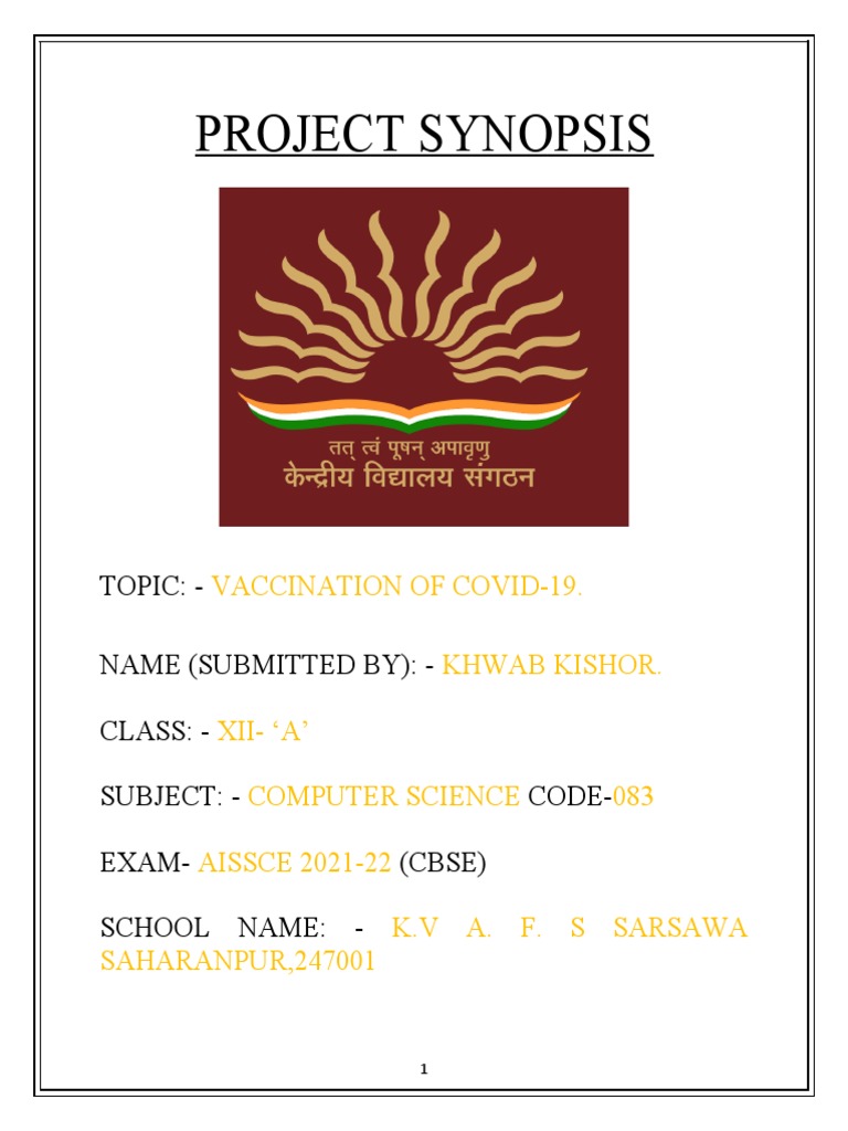 Project Synopsis | PDF