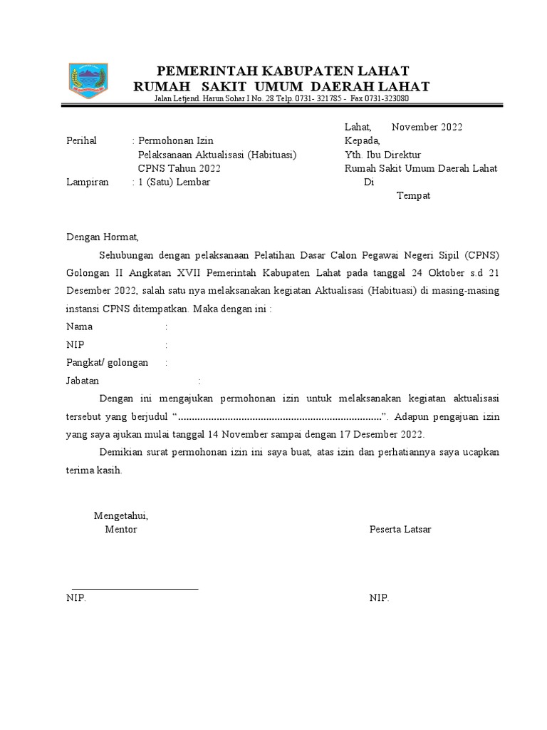 Contoh Surat Izin Dan Persetujuan | PDF