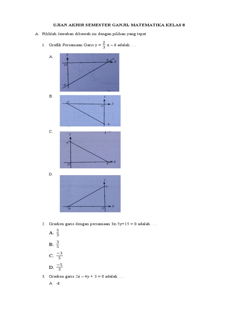 Soal Ujian Semester Ganjil TP 2021-2022 MTK 8 | PDF | Metode & Bahan Ajar