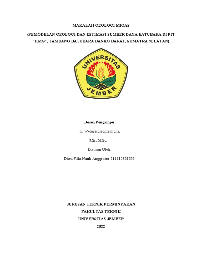 Pemodelan Geologi Batubara Banko Barat | PDF