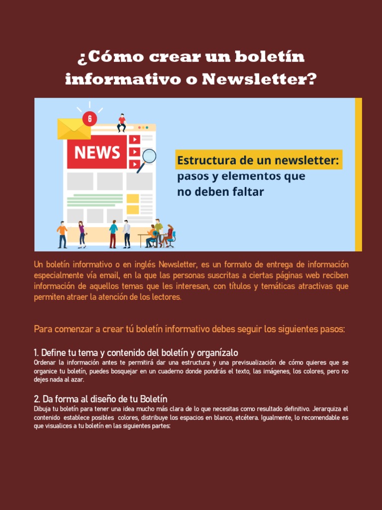 Cómo Crear Un Boletín Informativo o Newsletter | PDF