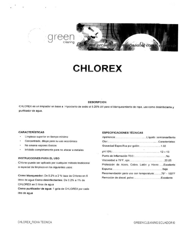 MSDS Cloro | PDF