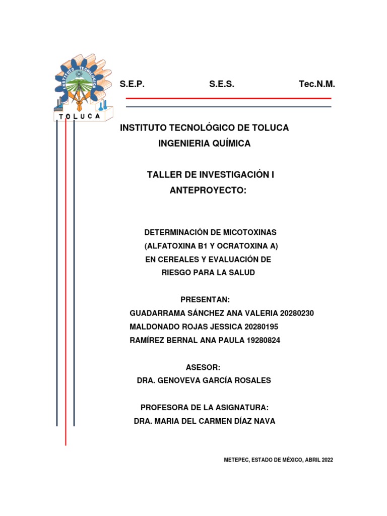 Anteproyecto EQ8 | PDF | Micotoxinas | Hongo