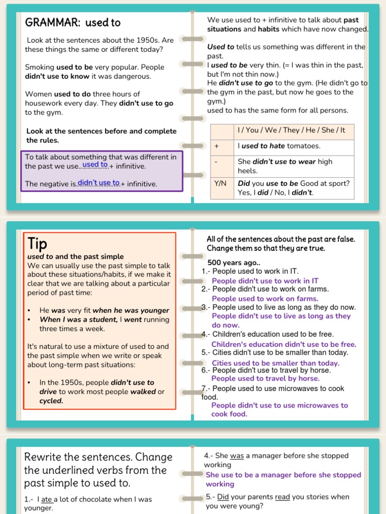 Grammar Used To | PDF | Linguistic Morphology | Syntax