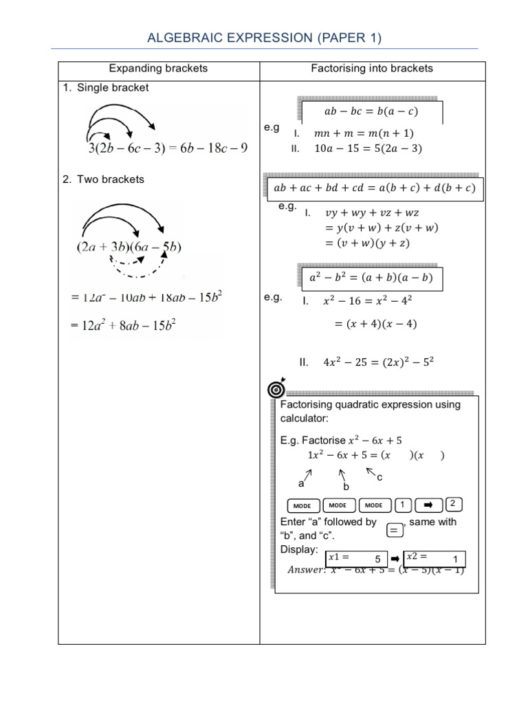 Algebraic Expression | PDF
