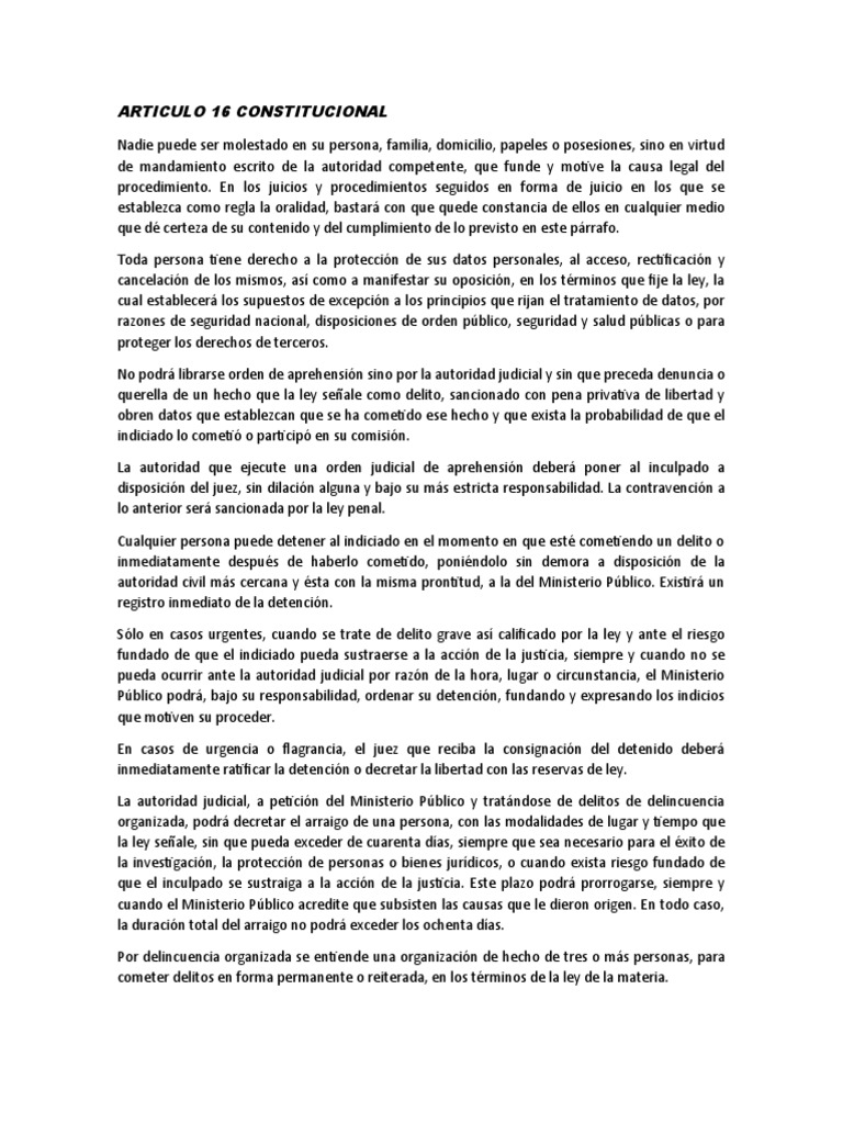 Articulo 16 Constitucional | PDF