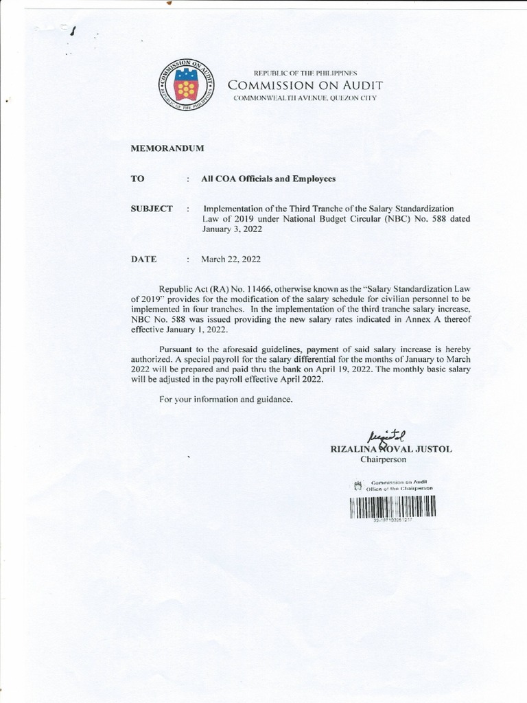 3rd Tranche of The Salary Standardization | PDF