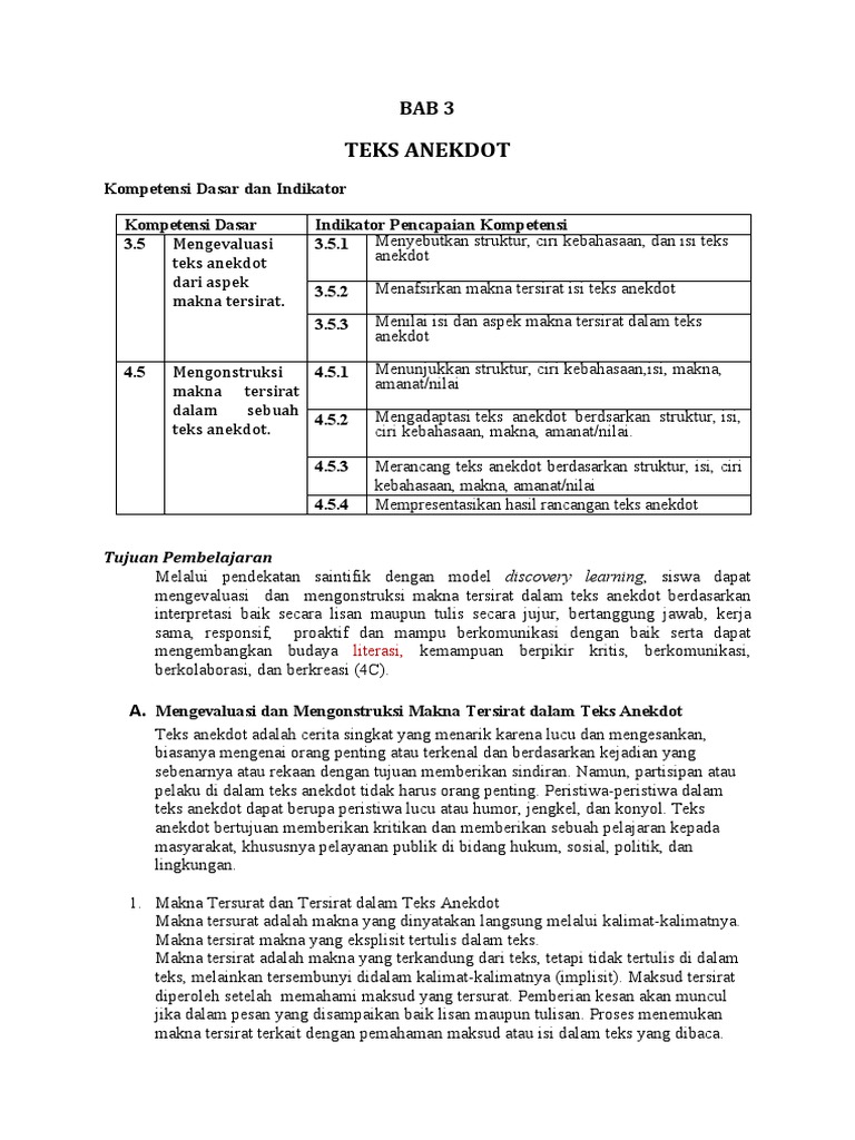 BAB 3 Teks Anekdot | PDF
