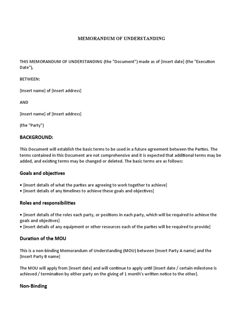 Memorandum of Understanding | PDF | Memorandum Of Understanding | Common Law