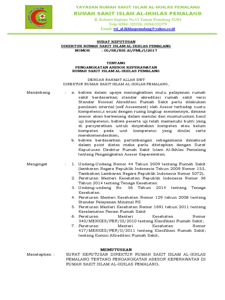 SK Asesor Keperawatan | PDF