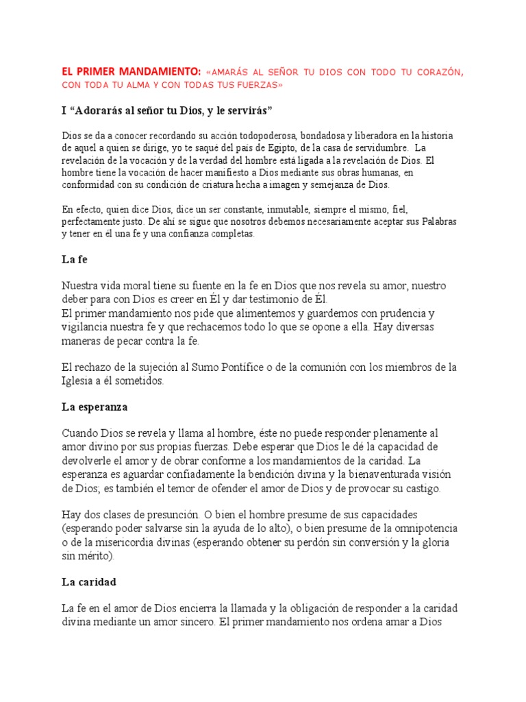 Los Mandamientos | PDF | Oración | eucaristía