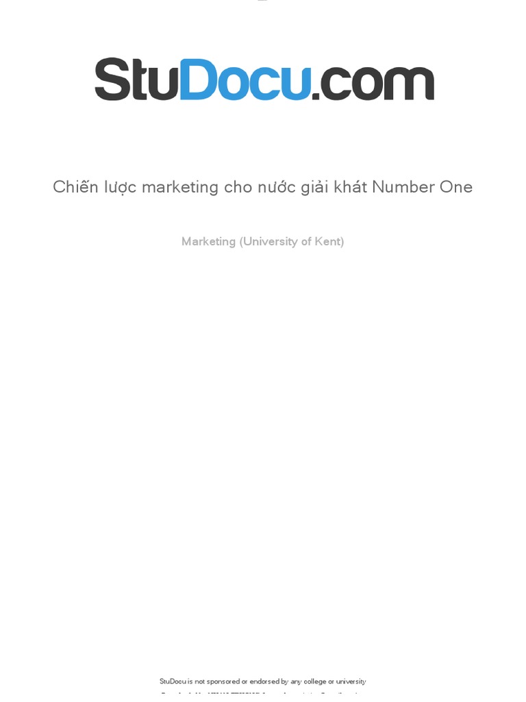 Chien Luoc Marketing Cho Nuoc Giai Khat Number One | PDF