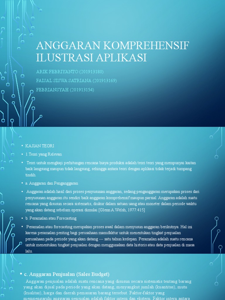 Anggaran Komprehensif Ilustrasi Aplikasi | PDF