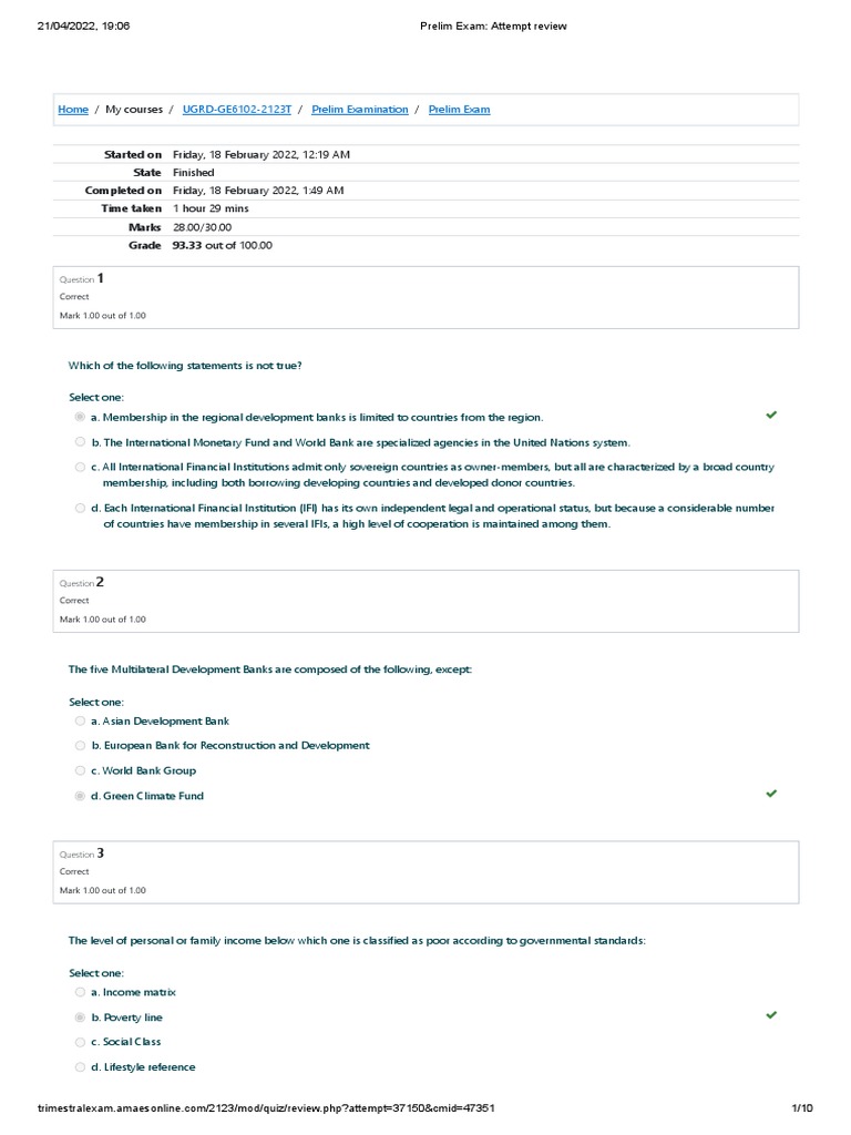 World Bank Prelim Exam Review | PDF | International Financial ...