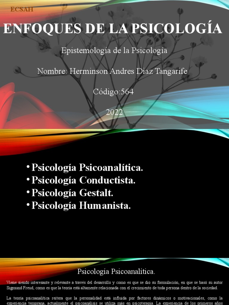 Fase 3 - Reconociendo Los Enfoques Psicológicos (Conductismo-psicoanálisis-Gestalt) | PDF ...