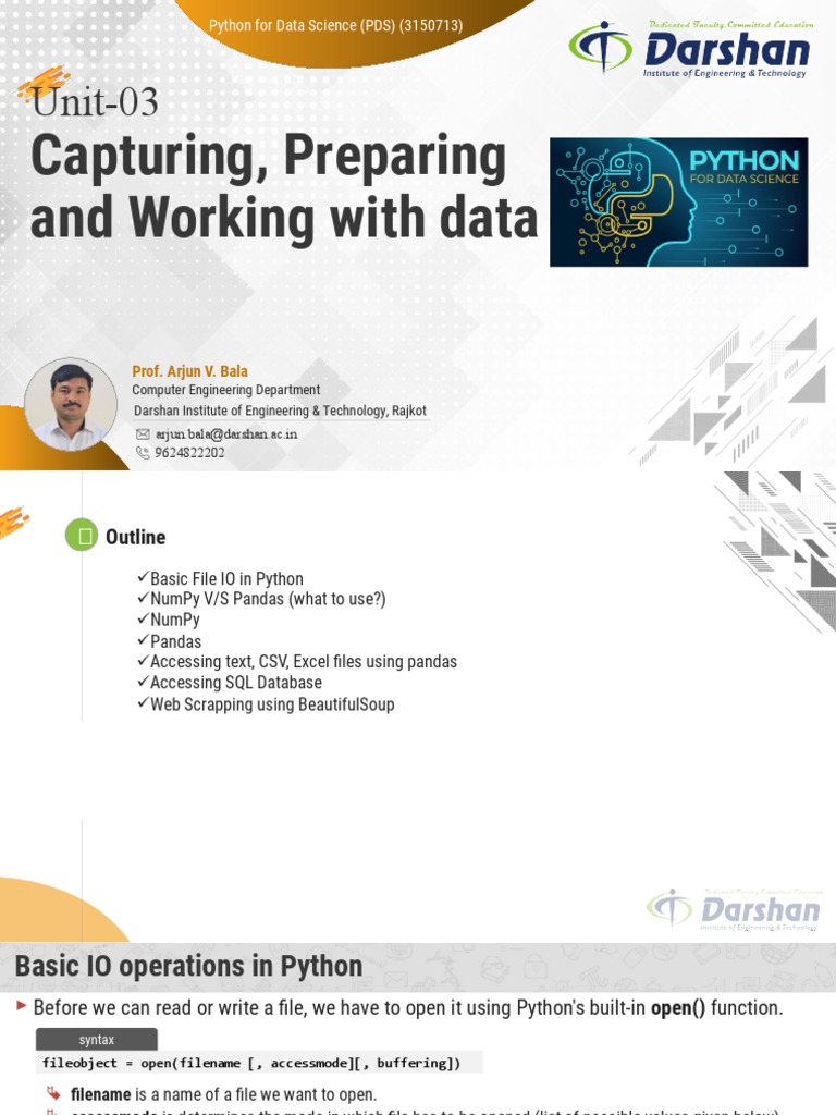 Python GTU Study Material Presentations Unit-3 20112020032538AM | PDF | Computer File | Comma ...