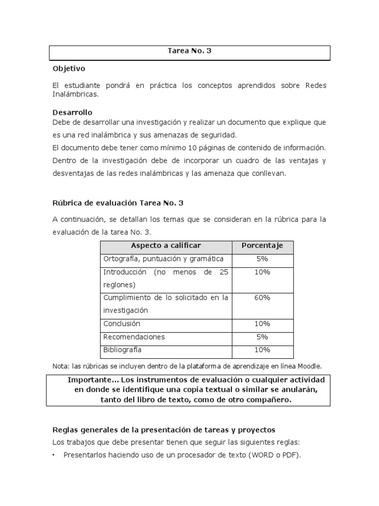 Instrucciones Tarea No. 3 Moodle | PDF | Informática