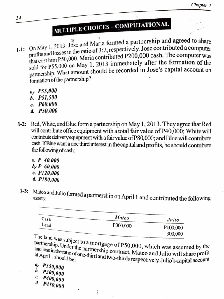 Partnership Formation Problems | PDF | Partnership | Goodwill (Accounting)