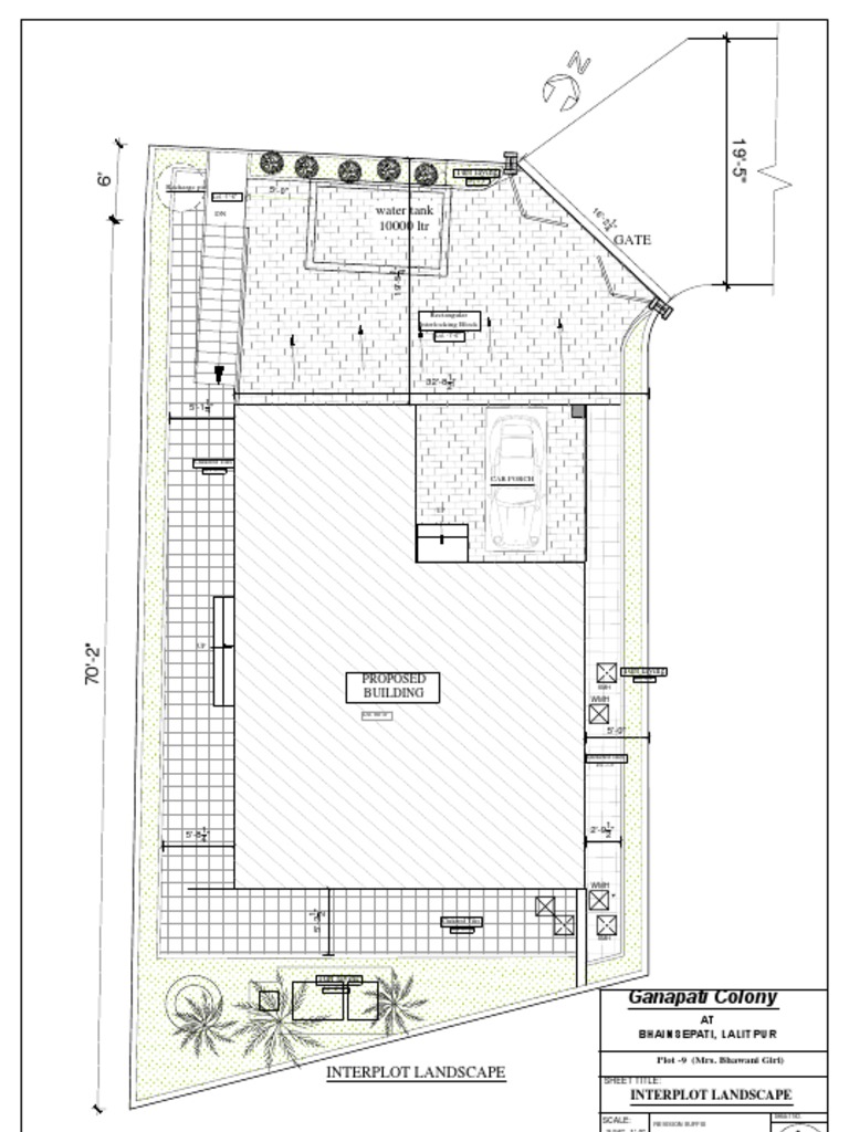 Site Plan With Water Tank | PDF