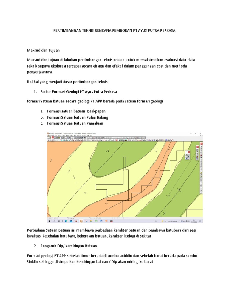Pertimbangan Teknis Rencana Pemboran PT Ayus Putra Perkasa | PDF