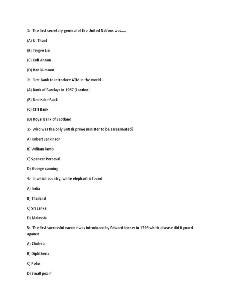 GK Quiz | PDF | Politics | History