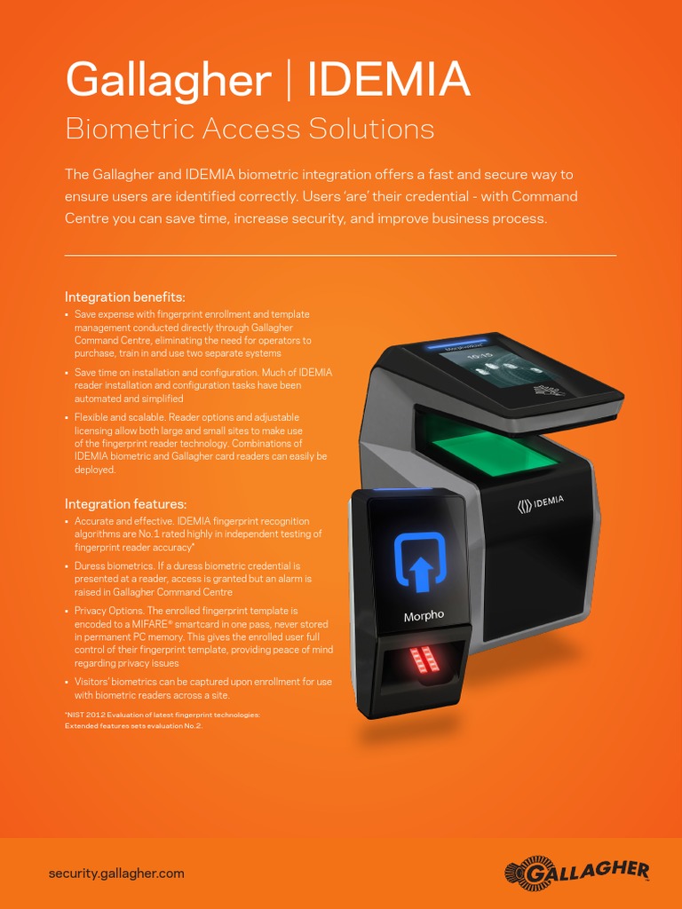 IDEMIA Biometric Access Datasheet | PDF