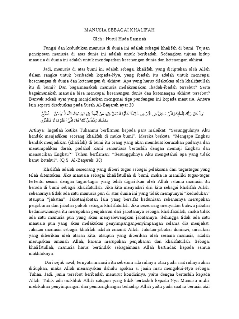 Manusia Sebagai Khalifah | PDF