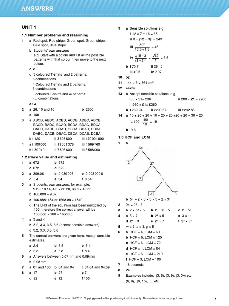 Higher Practice Book Answers | PDF | Mathematics | Elementary Mathematics
