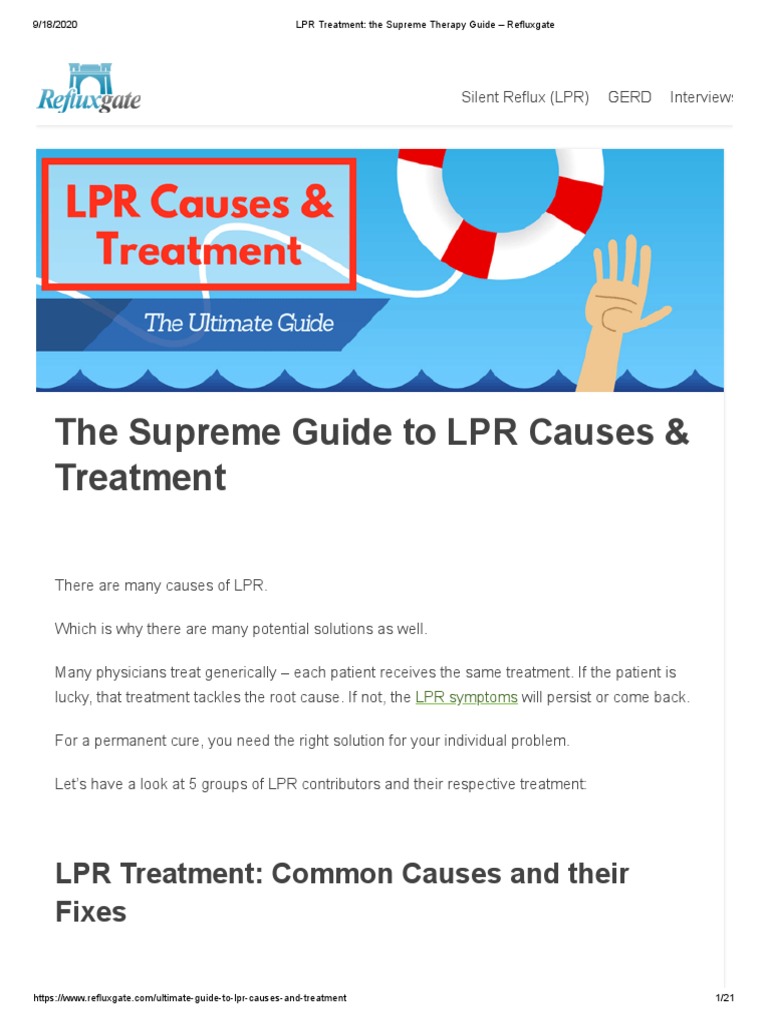 LPR Treatment - The Supreme Therapy Guide - Refluxgate | PDF