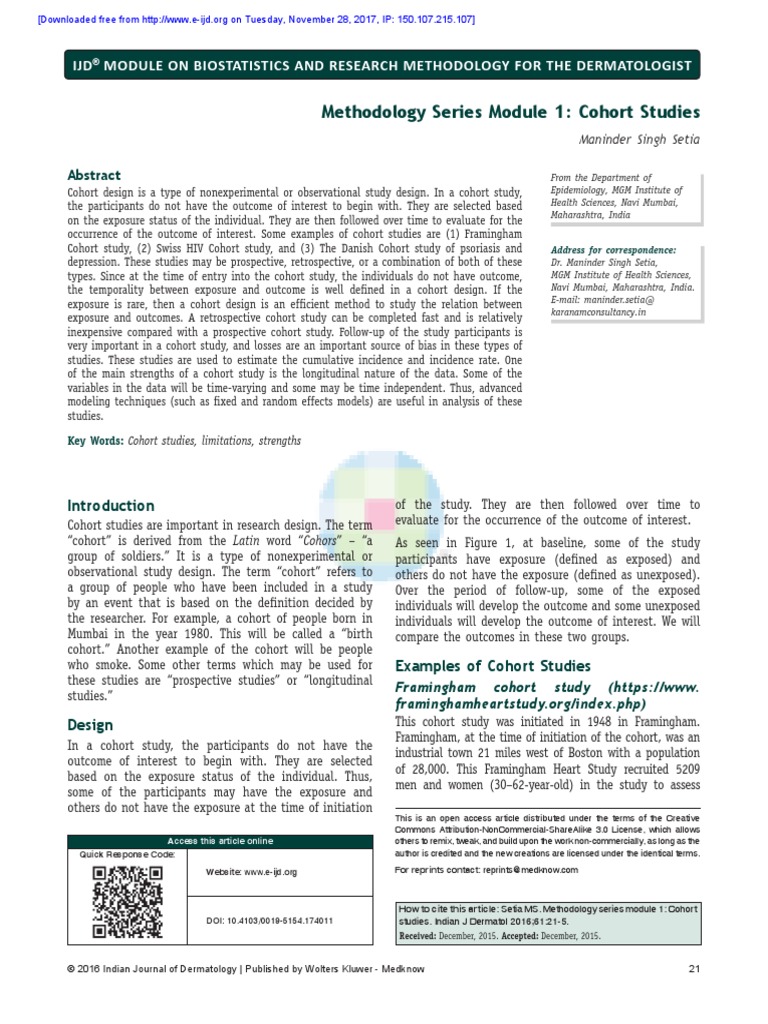 Methodology_Series_Module_1_Cohort_Studies | PDF | Cohort Study ...