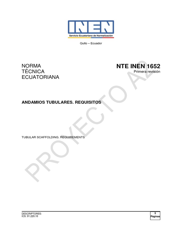 Nte Inen 1652 | PDF | Andamio | Ascensor