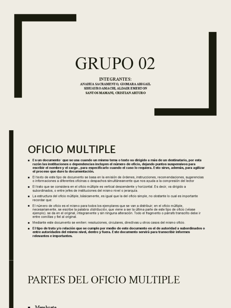 Grupo 02 oficio multiple | PDF | Caso de carta