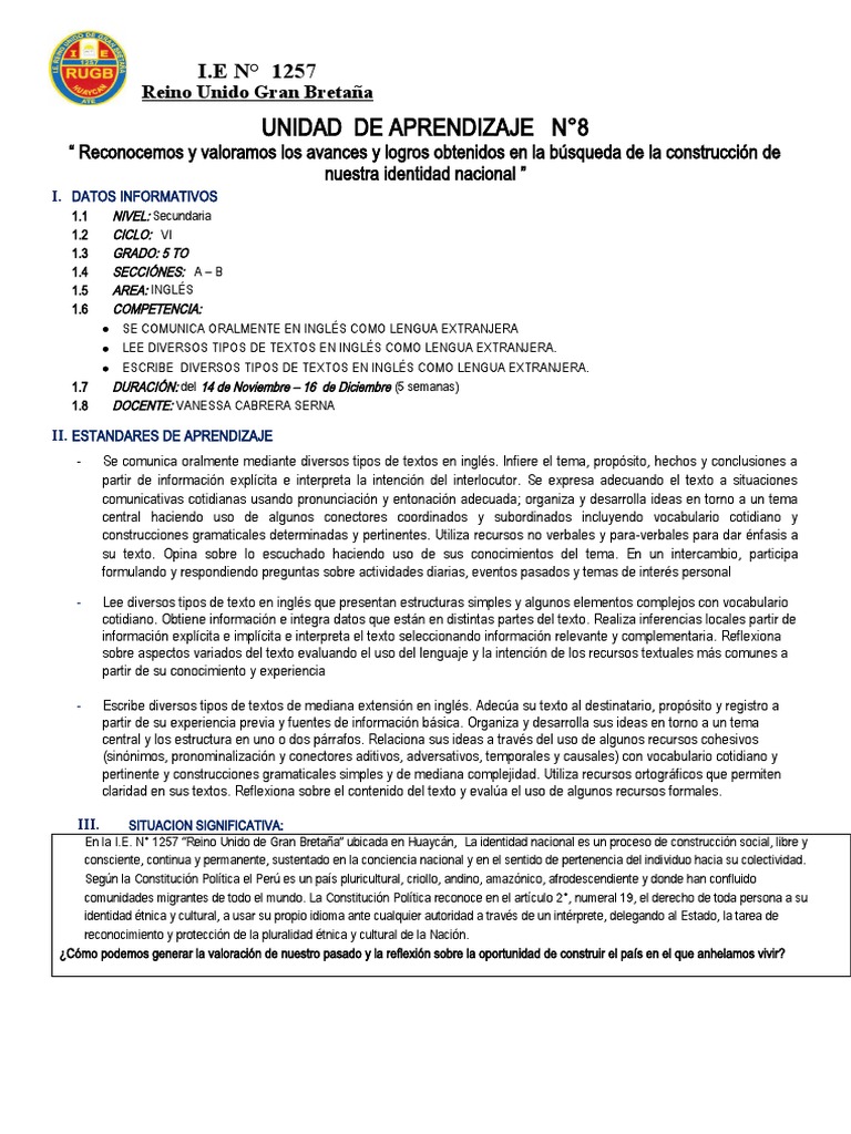 Experiencia - 8 Quinto SECUNDARIA | PDF | Aprendizaje | Ciencia cognitiva