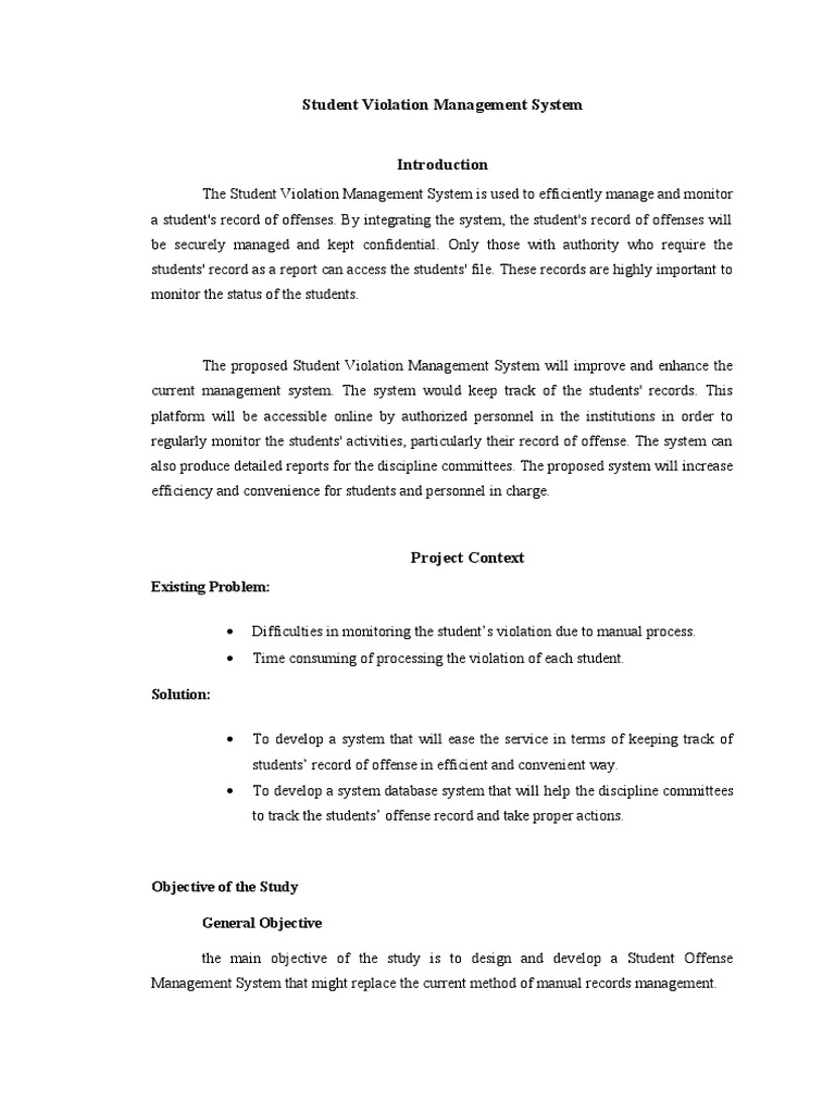 Student Violation Management System (CAPS) | PDF