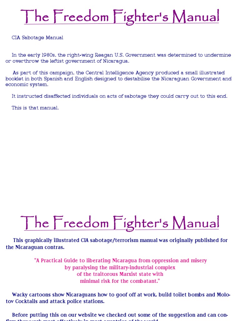 CIA-Manual - The Sabotage Manual (Meramente Educativo) | PDF ...