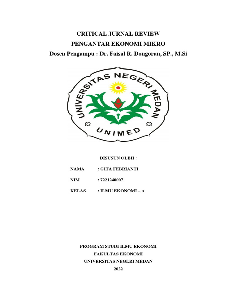 CJR - Pengantar - Ekonomi - Mikro - Gita Febrianti | PDF