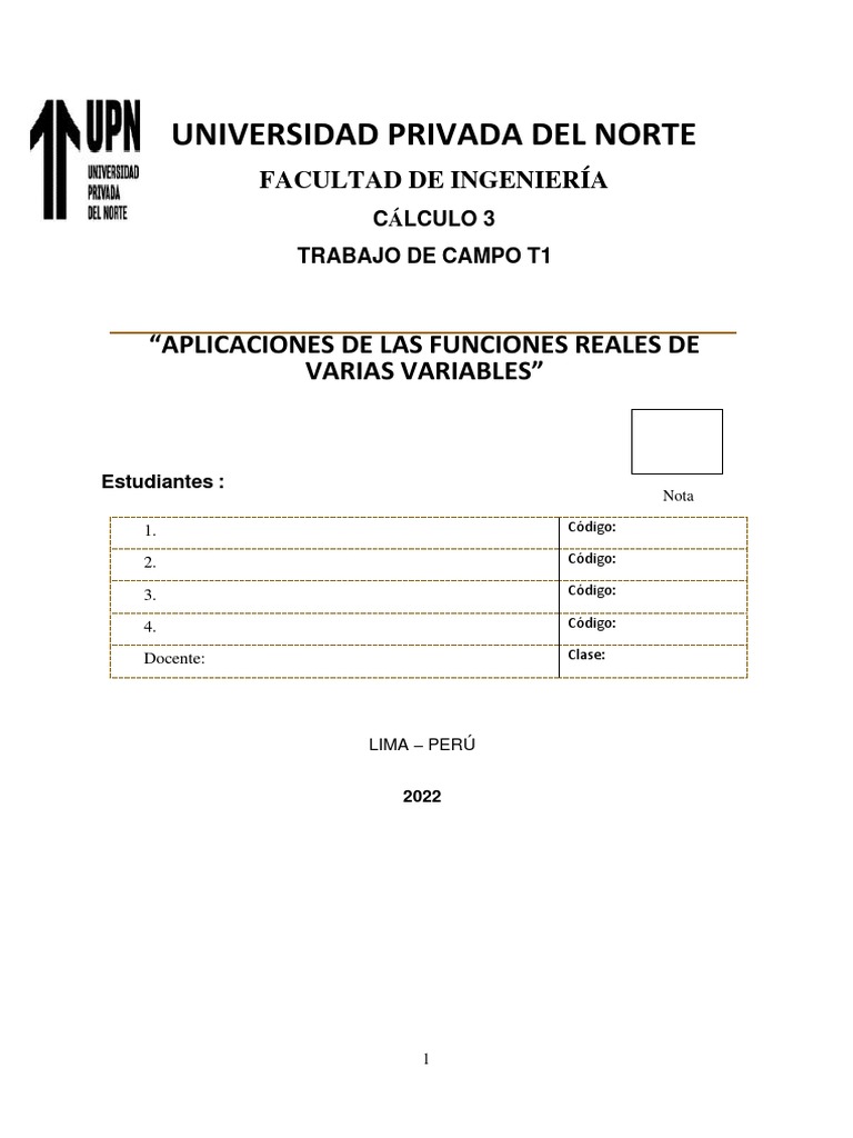 Aplicaciones de funciones reales de varias variables: dominio, gráficas, derivadas parciales y ...