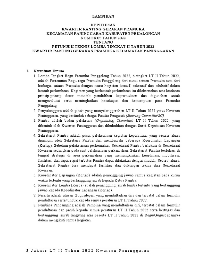 Microsoft Word - JUKNIS - LTII-2022 - KWARRAN-PANINGGARAN | PDF