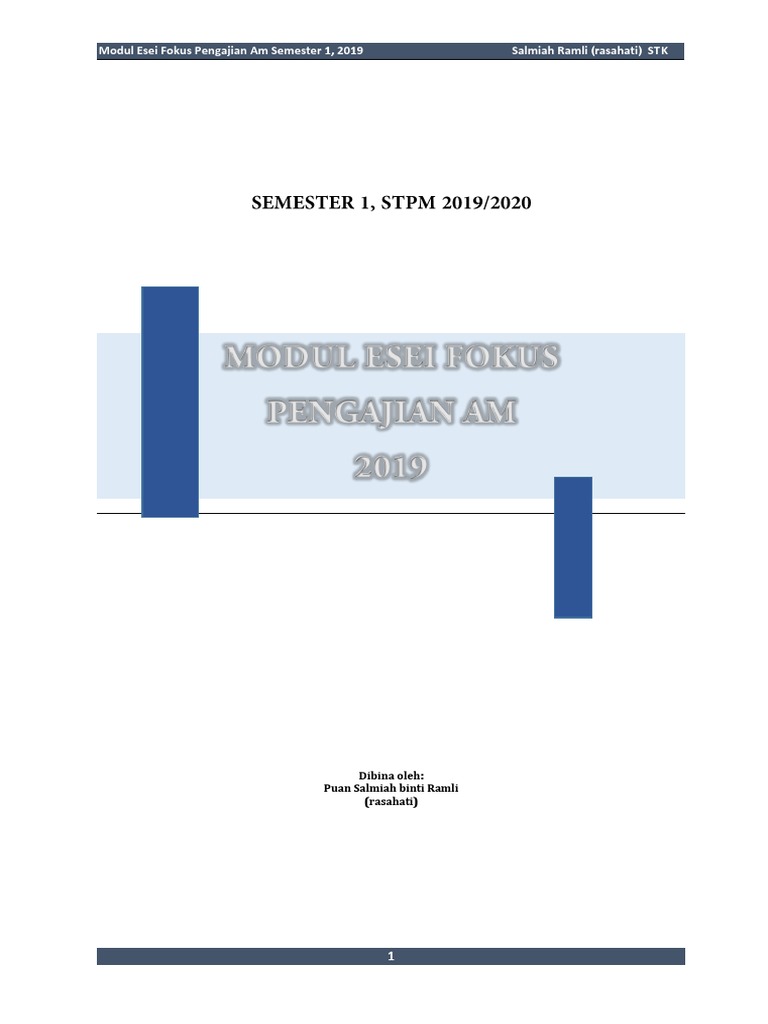 Modul Esei Fokus, s1 2019 - Terkini | PDF