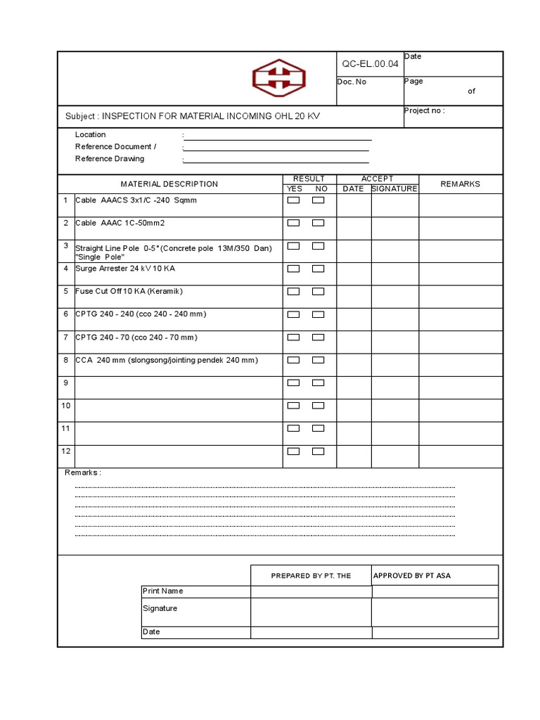MTO MATERIAL OHL 20 KV | PDF | Machines | Building Engineering