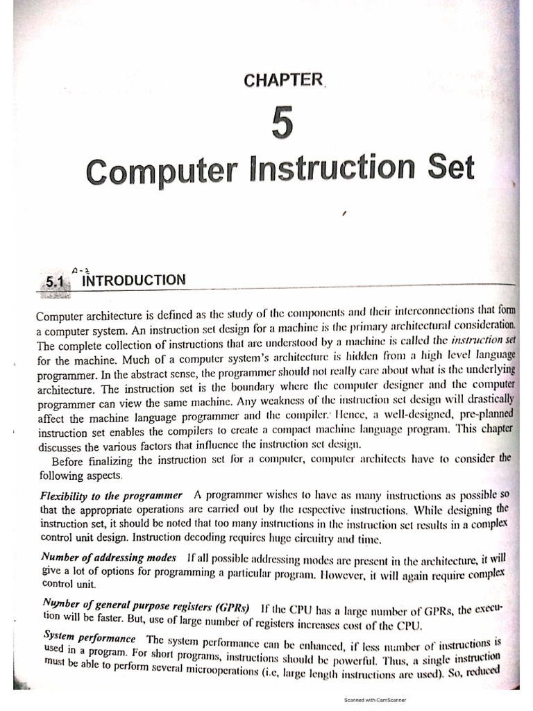 Computer Instruction Set Pdf