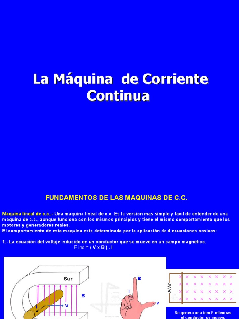 Maquinas de Corriente Continua | PDF | Generador eléctrico | Corriente eléctrica